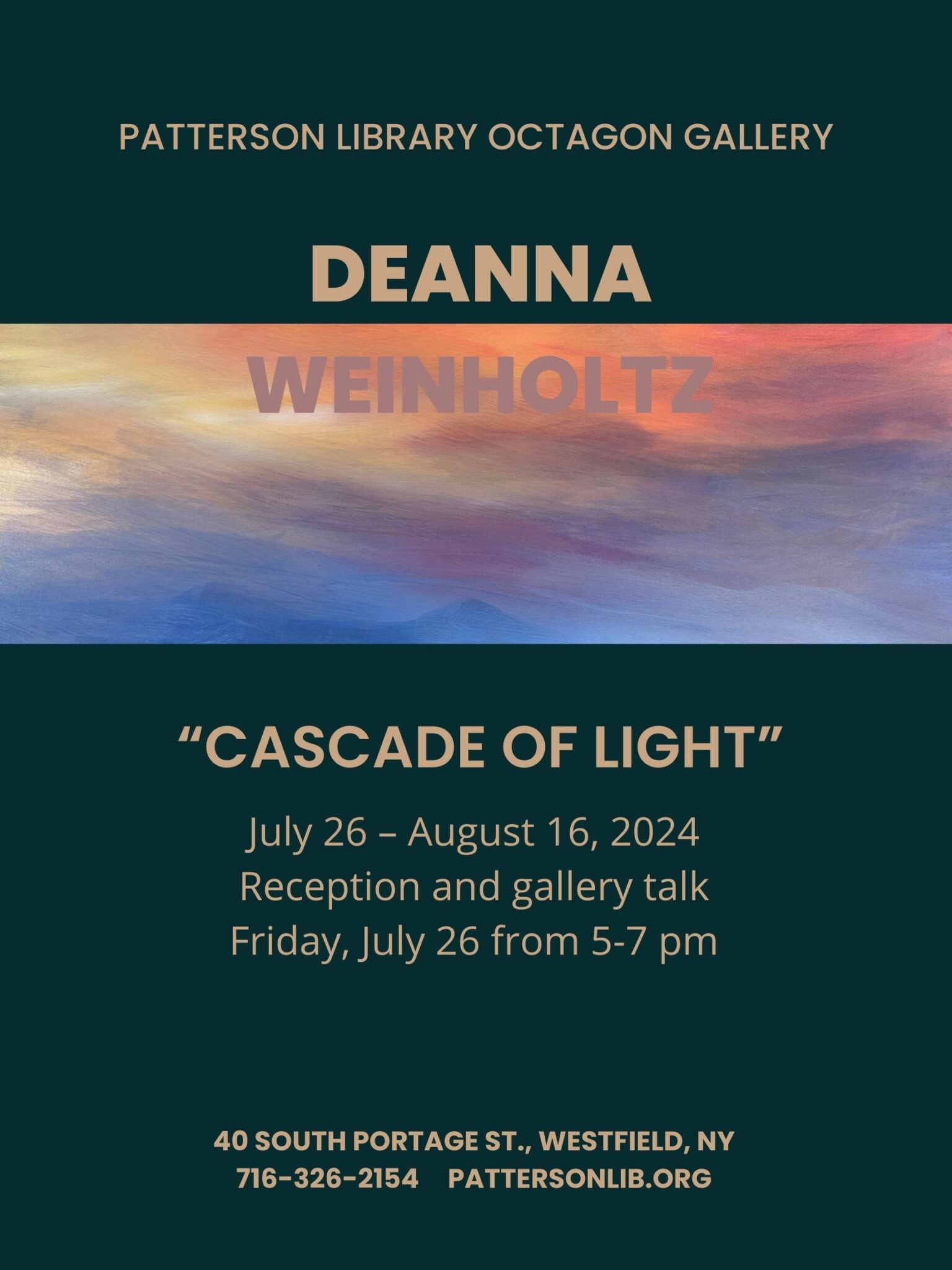 Deanna Weinholtz “Cascade of Light” in the Octagon Gallery – Patterson ...